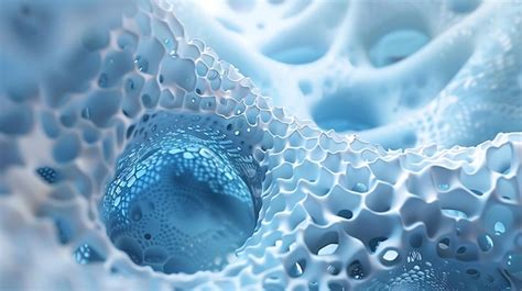Premium Photo Blue And White Abstract Background Futuristic 3d Rendering Of Porous Material