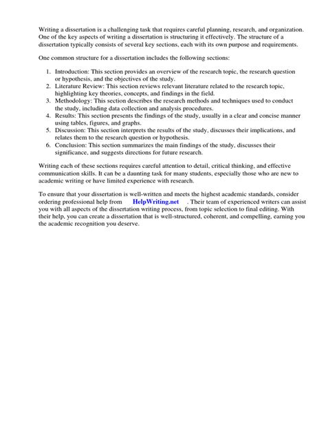 Dissertation Structure Percentage Pdf Thesis Methodology