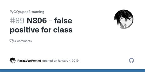 N False Positive For Class Issue PyCQA Pep Naming GitHub
