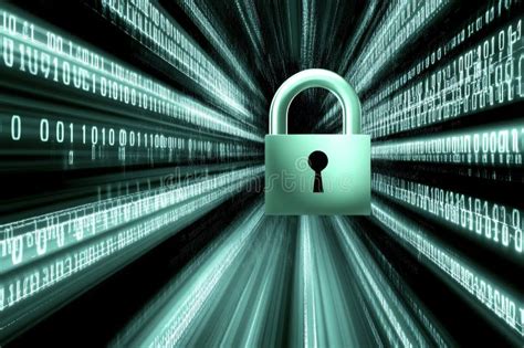 Digital Security Concept Binary Code And Lock Symbolizing Online Data Protection Stock Image