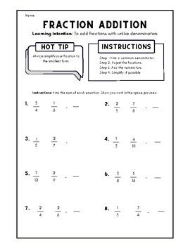 Adding Fractions By E Wilding TPT