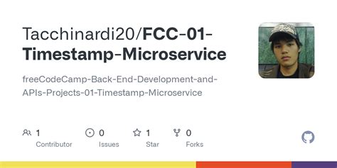 GitHub Tacchinardi20 FCC 01 Timestamp Microservice FreeCodeCamp Back