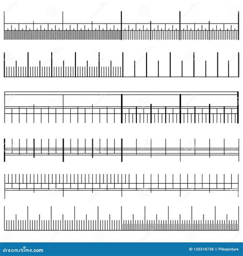 Size Indicator Set Vector Different Types Unit Distances Measuring