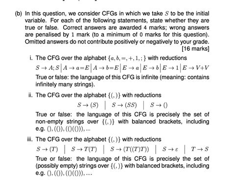 Solved B In This Question We Consider Cfgs In Which We