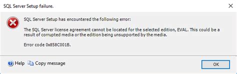 Mssql Server — ошибка The Sql Server License Agreement Cannot Be Located For The Selected