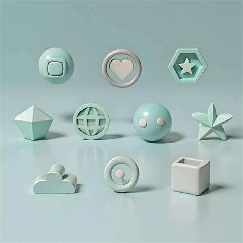 A Collection Of Colorful 3d Icons Representing Common Symbols Premium Ai Generated Image