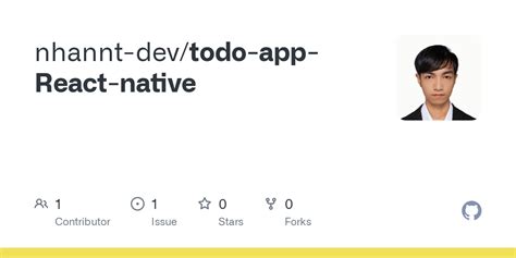 GitHub Nhannt Dev Todo App React Native