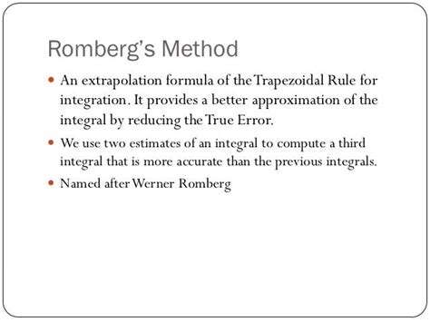 Rombergs Method