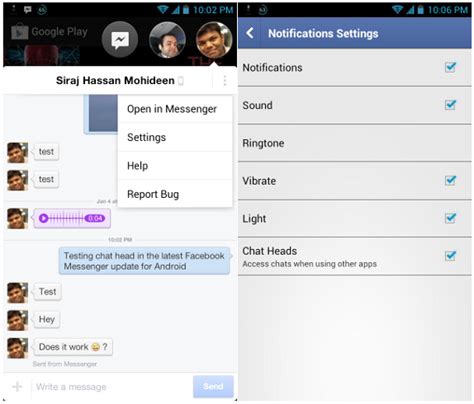 facebook messenger for android updated with chat heads