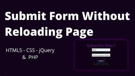 Submit Form Without Reloading Page By Rahulvijayam On Deviantart