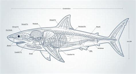 Shark Anatomy Blueprint Stock Illustrations 8 Shark Anatomy Blueprint
