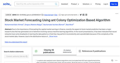 Stock Market Forecasting Using Ant Colony Optimization Based Algorithm