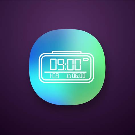 Digital Alarm Clock App Icon Electronic Clock Digital Alarm Watch UI UX User Interface Web