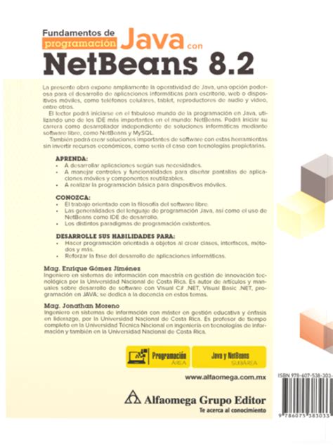 Fundamentos De ProgramaciÓn Java Con Netbeans 82 Alfaomega México