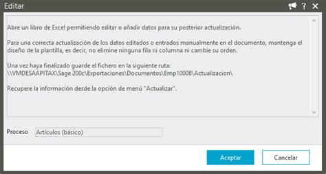 Actualización en Excel