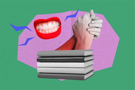 트렌드 삽화 복합 배너 3d 사진 콜라주 대학 교육 말뚝 도서 지식 손 함께 단일성 파트너 입 찡그린 얼굴 0명에 대한 스톡 사진 및 기타 이미지 Istock