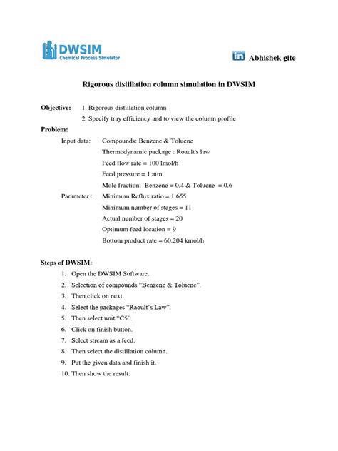 Simulation Of Distillation In Dwsim 1679541535 Pdf