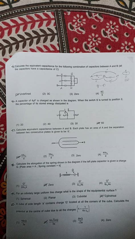 calculate equivalent capacitance between a and b each plate has an area