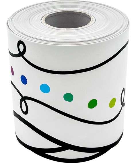 Squiggles And Colorful Dots Rolled Border Inspiring Babe Minds To Learn