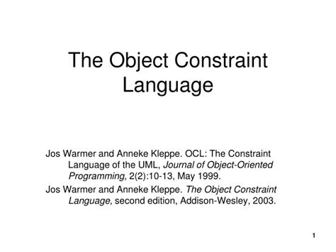 Ppt The Object Constraint Language Powerpoint Presentation Free Ppt The Object Constraint Language Powerpoint Presentation Free