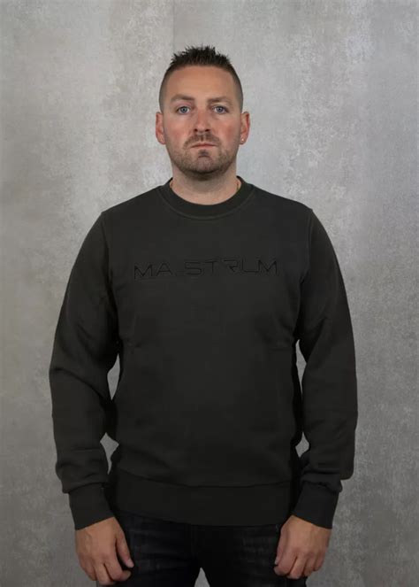 Mastrum Crew Neck Applique Logo Sweat Groen M306