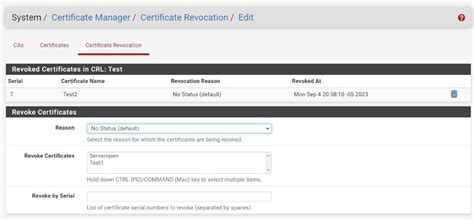 Не получается отозвать сертификаты пользователей Openvpn на Pfsense Netgate Forum