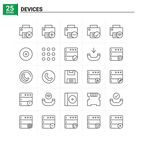 25 Devices Icon Set Vector Background 14839098 Vector Art At Vecteezy