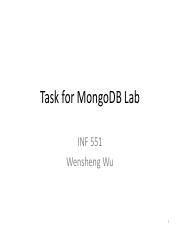 Lab Mongodb Pdf Task For MongoDB Lab INF 551 Wensheng Wu 1 Task Using Restaurant Data Set