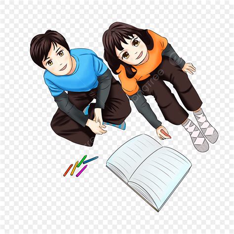 귀여운 만화 학교 시작 오프닝 시즌 손으로 그린 교복 착용 배낭 입고 Png 일러스트 및 Psd 이미지 무료 다운로드