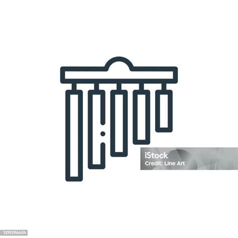 음악 개념에서 아이콘 벡터를 차임 차임 편집 가능한 스트로크의 얇은 선 그림 웹 및 모바일 앱 로고 인쇄 미디어에 사용하기 위한