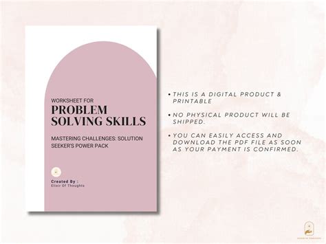 Mastering Challenges Mastermind Solutions Digital Worksheets For Problem Solving Skills