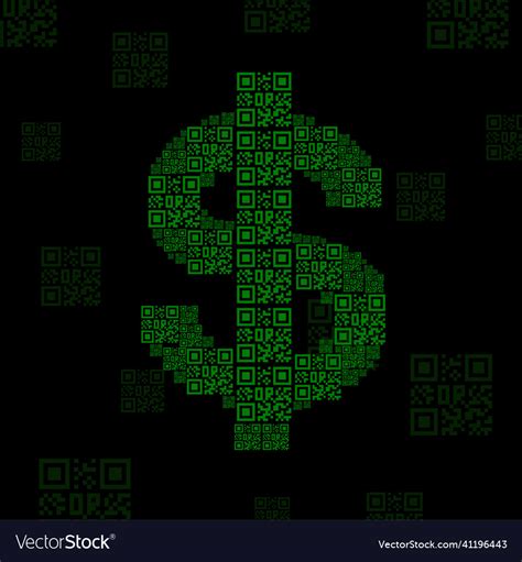 Abstract Dollar Sign Of Qr Code Royalty Free Vector Image