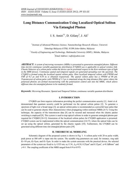 Long Distance Communication Using Localized Optical Soliton Via