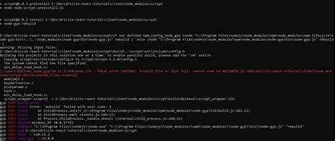 npm drizzle installation end up with errors stack overflow
