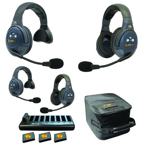 Eartec Co Evx422 Full Duplex Wireless Intercom System W 4 Headsets Full Compass Systems