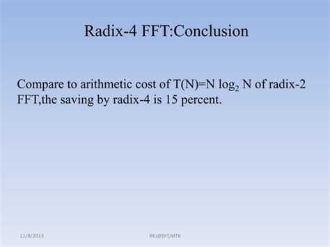 Radix 4 Fft Algorithm And It Time Complexity Computation Pptx