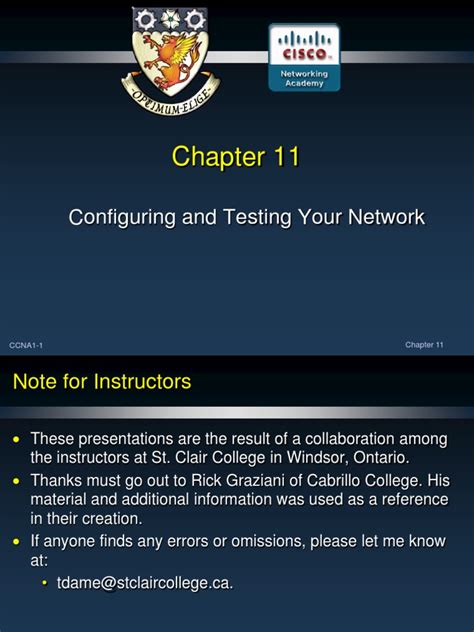 Ccna Network Fundamentals Version 4 0 Chapter 11 Configuring And