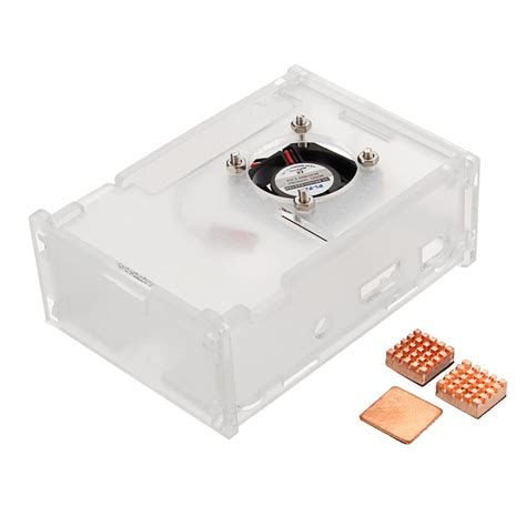 3x Heat Sink Kit Transprent Acrylic Casecooling Fan For Raspberry Pi