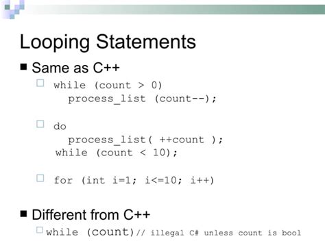 C Sharp Basics Ppt