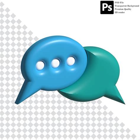 Premium Psd Free Psd Photo Blue Bubble Chat Button Concept 3d