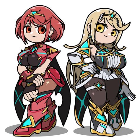 Pyra Mythra And Mythra Xenoblade Chronicles And 2 More Drawn By