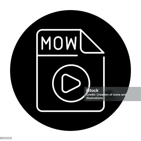 Mow File Color Line Icon Format And Extension Of Documents Stock Illustration Download Image