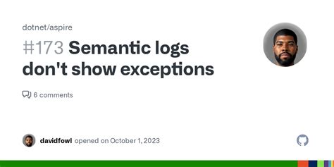 Semantic Logs Don T Show Exceptions Issue 173 Dotnet Aspire GitHub