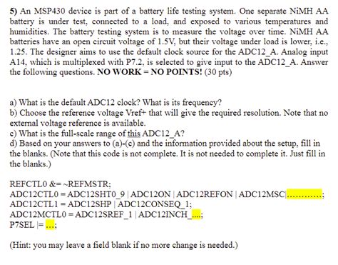 Solved An MSP Device Is Part Of A Battery Life Testing Chegg Com