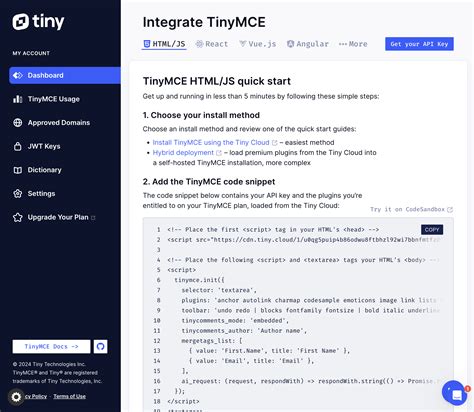 TinyMCE Cloud Installation Guide Step By Step Instructions TinyMCE