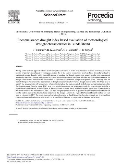 Pdf Reconnaissance Drought Index Based Evaluation Of Meteorological