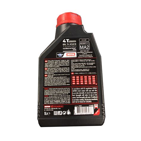Motul 5100 10W30 Technosynthese Ester Jaso MA2 T903 Motoröl Motorrad 1 ...