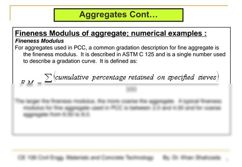 Solution Soundness Of Concrete Fineness Modulus Of Concrete Types Of