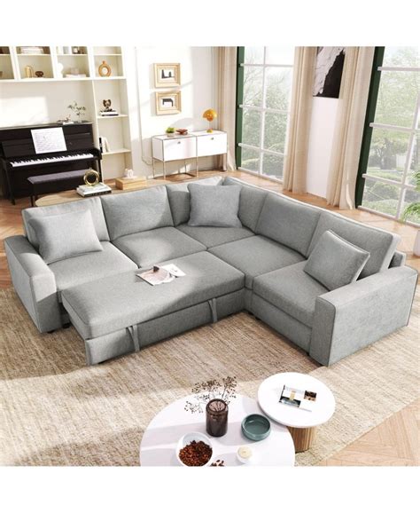 Simplie Fun Cozy And Versatile L Shaped Sofa Customizable Comfort And