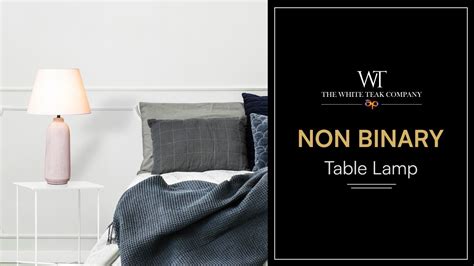 Non Binary White Ceramic Table Lamp White Teak